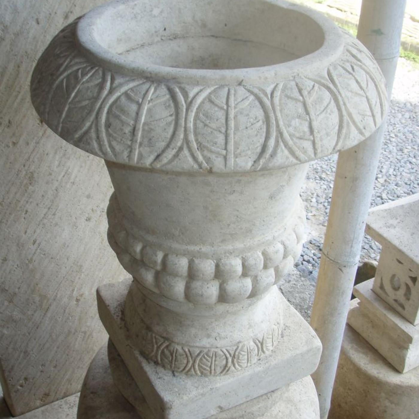 Stacked Stone Planter Pot | Bali Carving